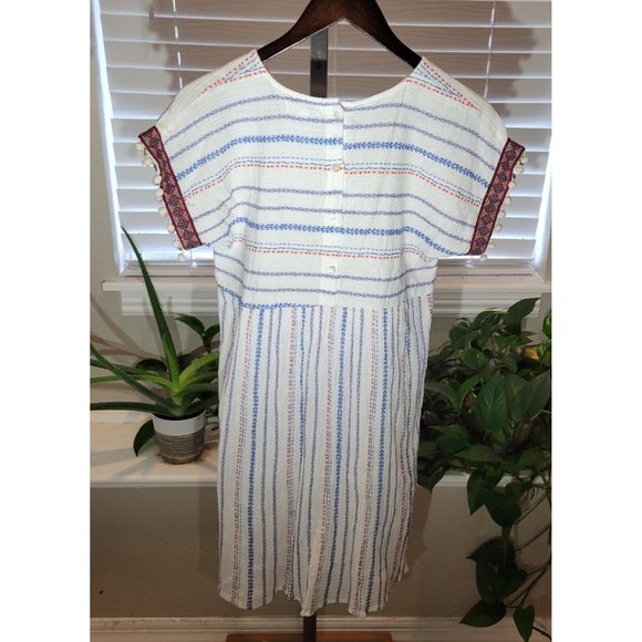THML | Dresses | Thml Show Your Soft Side White Blue Red Striped ...